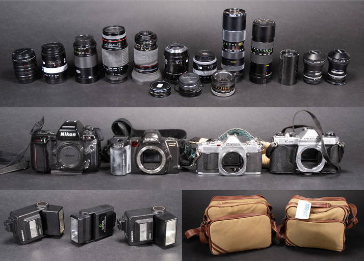 Large Vintage Camera & Lens Collection Group Lot