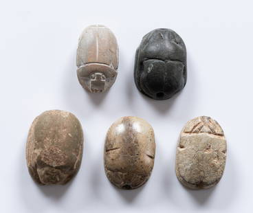 Ancient Egyptian Scarab Amulet Collection Circa 1650 30 Bce