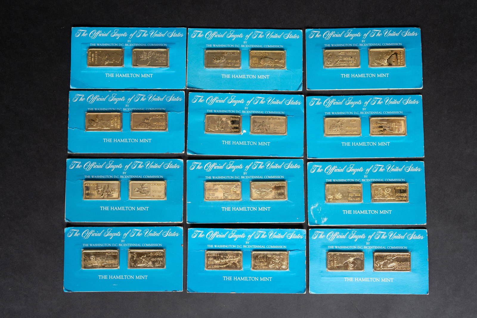 1974 Hamilton Mint U.s. Bicentennial Silver Ingot Collection Auction