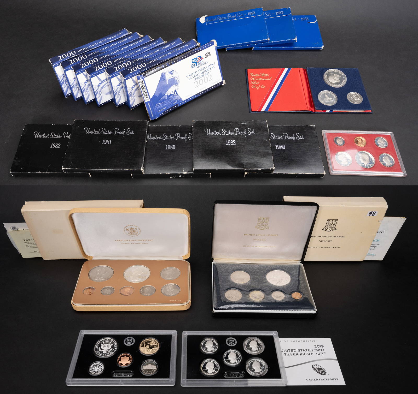 Us Mint Proof Set Collection 20 Sets 137 Coins Auction