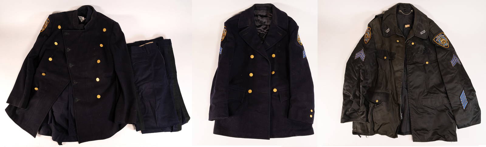 Vtg Nypd Uniform Collection Group Lot Shirt Pant Coat Patch Etc