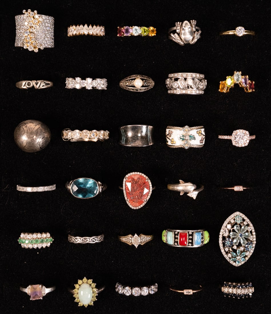 Large Vintage Sterling Silver Ring Collection - Jun 01, 2025 | Gold ...