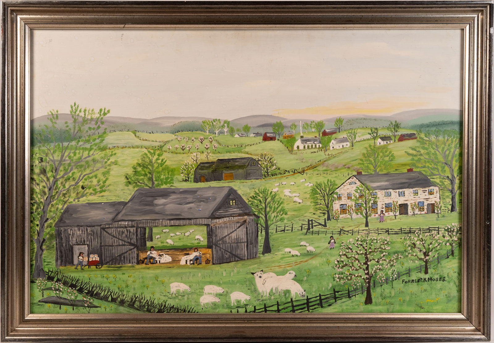 Forrest K. Moses (american, 1893 - 1974) Oil Auction