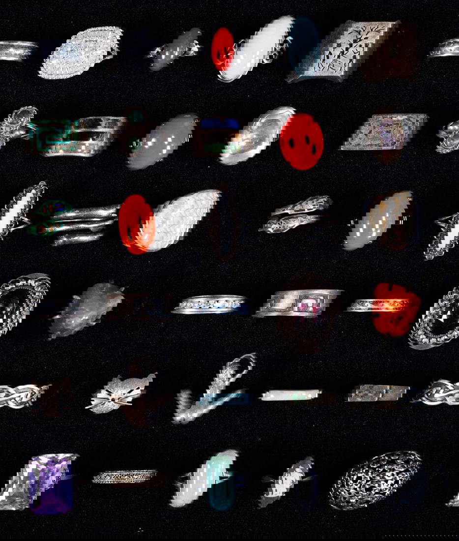 Vintage Sterling Silver Ring Collection Auction