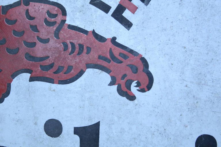 Gargoyle Mobil Porcelain Flange Sign