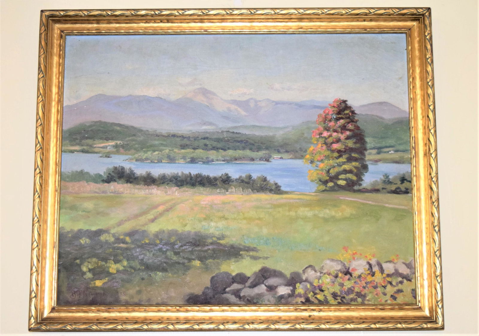 Antique Oil On Canvas Signed B. T. Newman