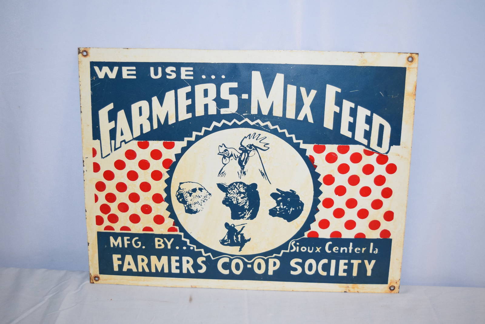 Vintage Farmers Mix Feed Sign Auction