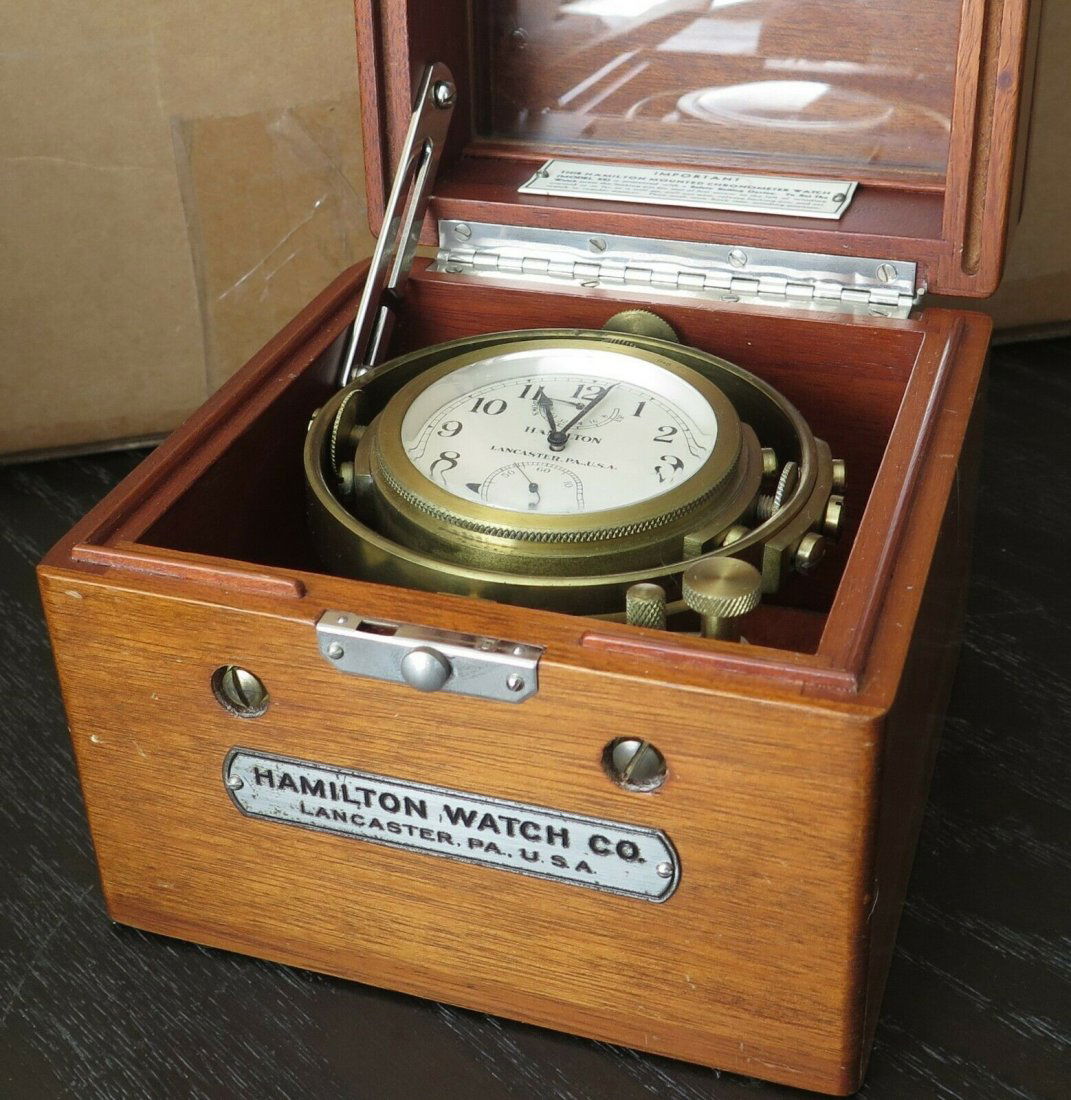 Hamilton mdl 22 ship's clock chronometer Deck watch WW2