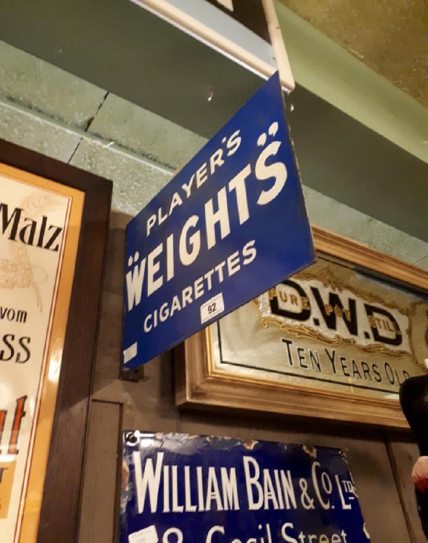 Players Weights Cigarettes enamel sign