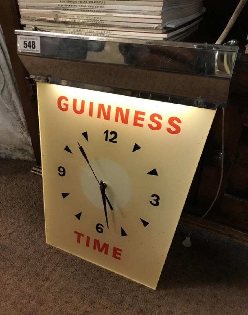 Rare Guinness Time light up wall advertising clock.