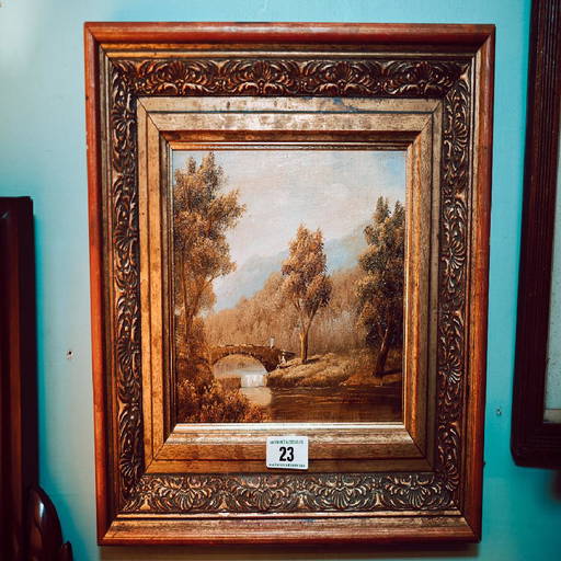 Oil On Board Country Scene By P. Wilson.