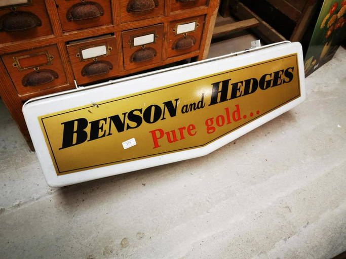 Benson And Hedges Pure Gold Advertising Sign.