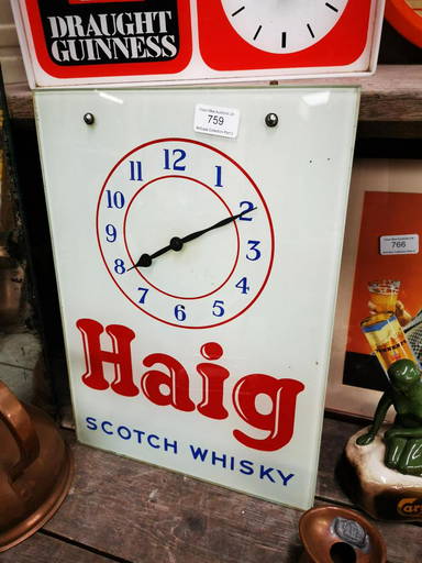 Haig Scotch Whisky Glass Sign.