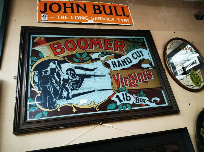 Boomer Hand Cut Virgina Tobacco Advertising Sign.