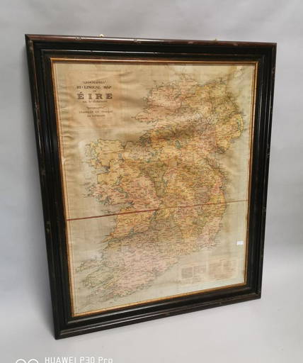 Bi Lingual Framed Map Of Ireland.