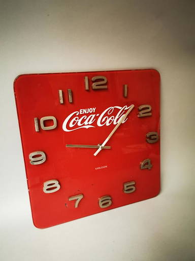 Coca Cola Glass Advertising Clock.
