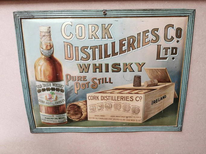 Cork Distillers Irish Whiskey Advertising Sign.