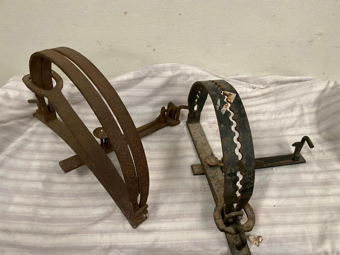 Two Steel Animal Traps.