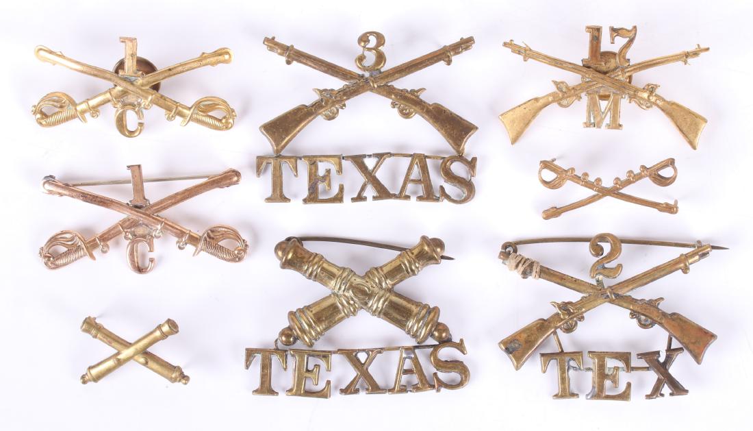 A Group of Texas Military Pins