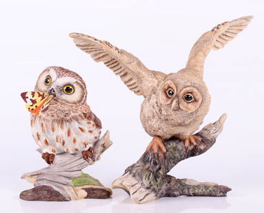 Boehm Porcelain Spotted Owls