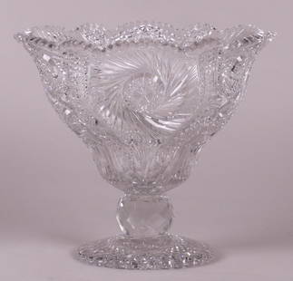 American Brilliant Cut Glass Punch Bowl.