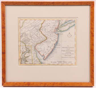 A 1776 Map Of Philadelphia, New Jersey, Etc...