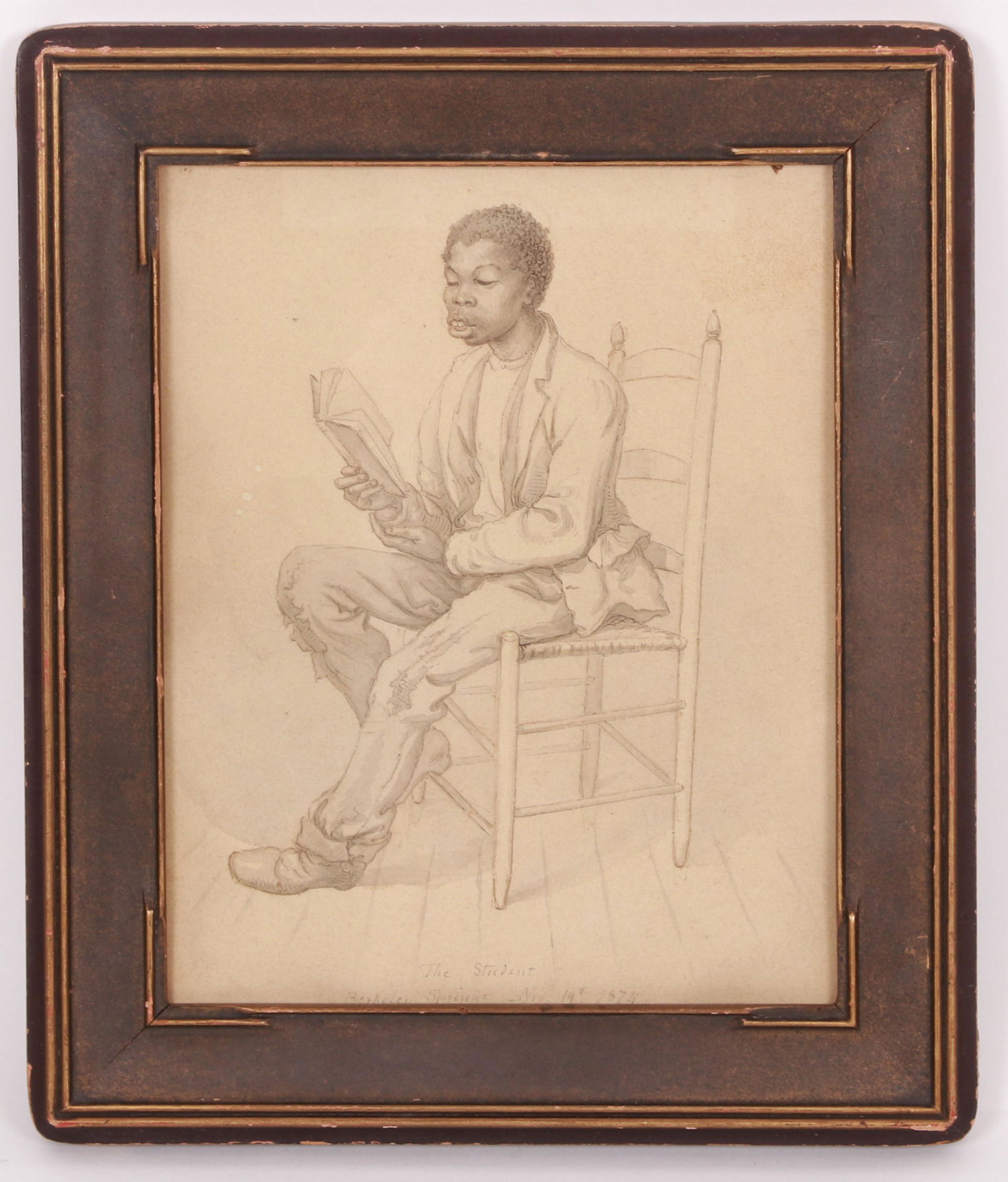 Black Americana Drawing, 1874, The Student