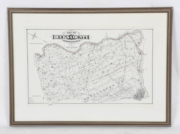 Map Of Bucks County, Later Restrike