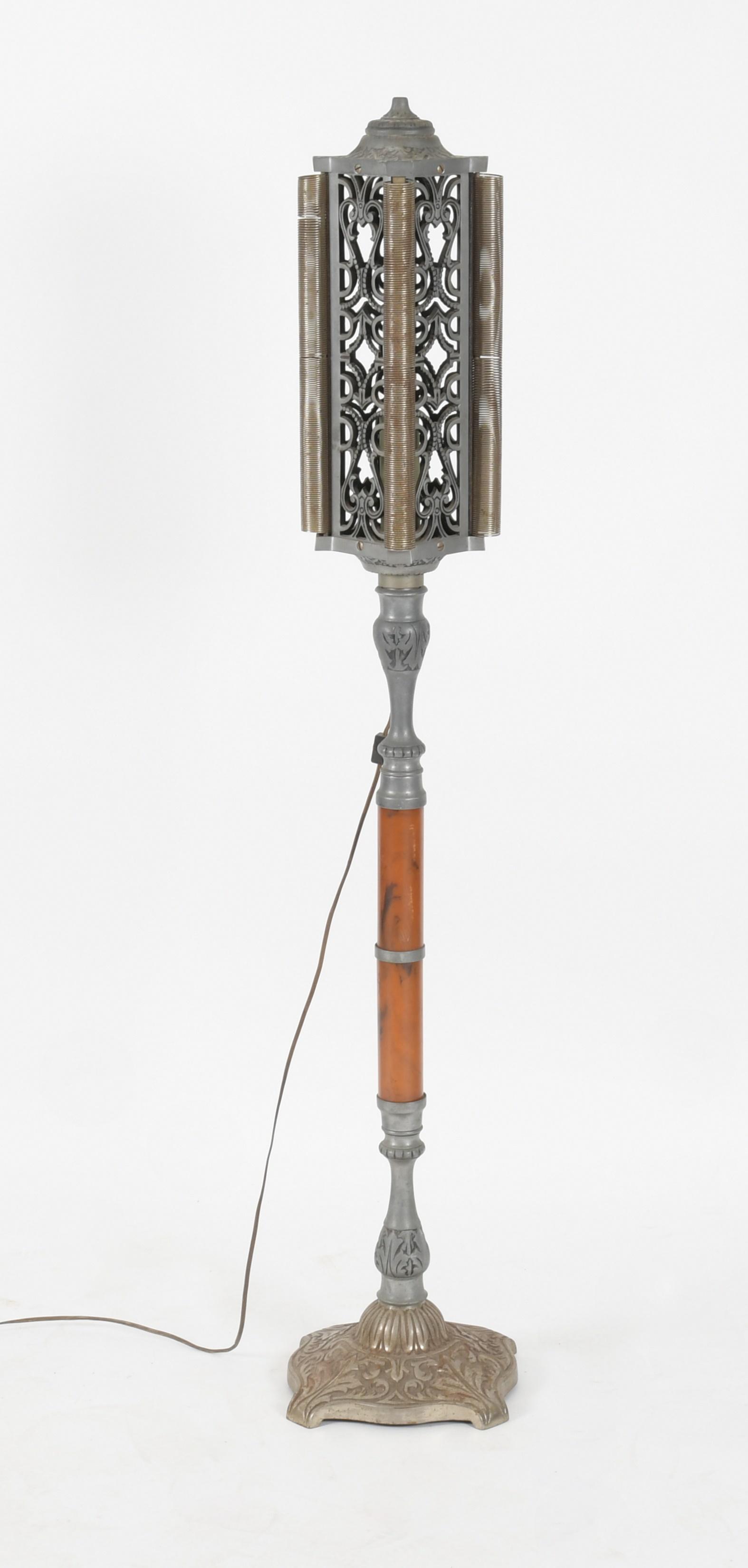 Funeral Parlor Pierced Cast Iron Floor Lamp
