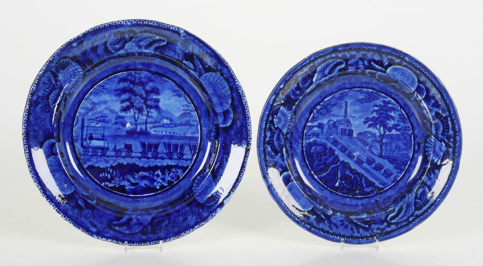 Enoch Wood And Sons, Two Historical Blue Plates Auction