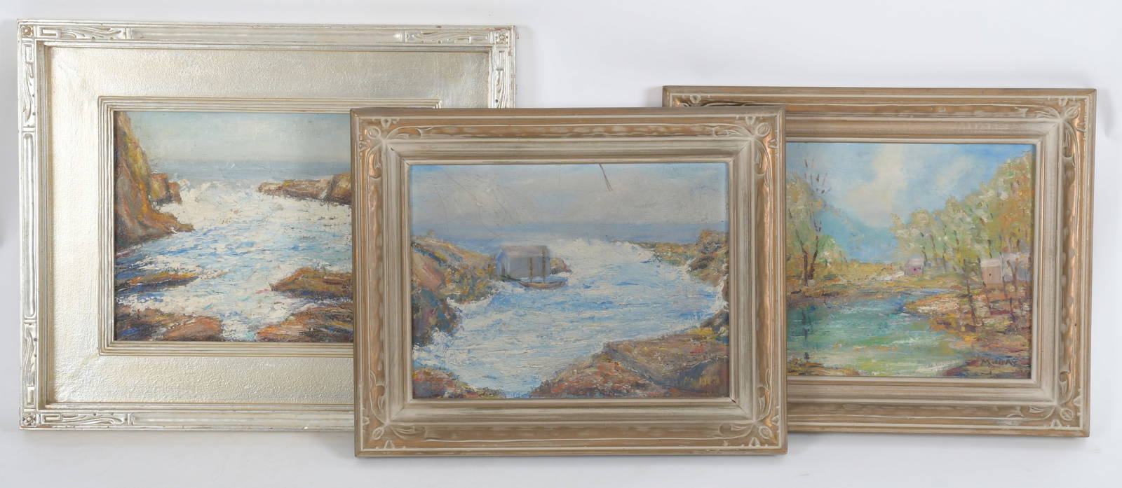 Earle R. Miller (american, 20th.c) Three Works Auction