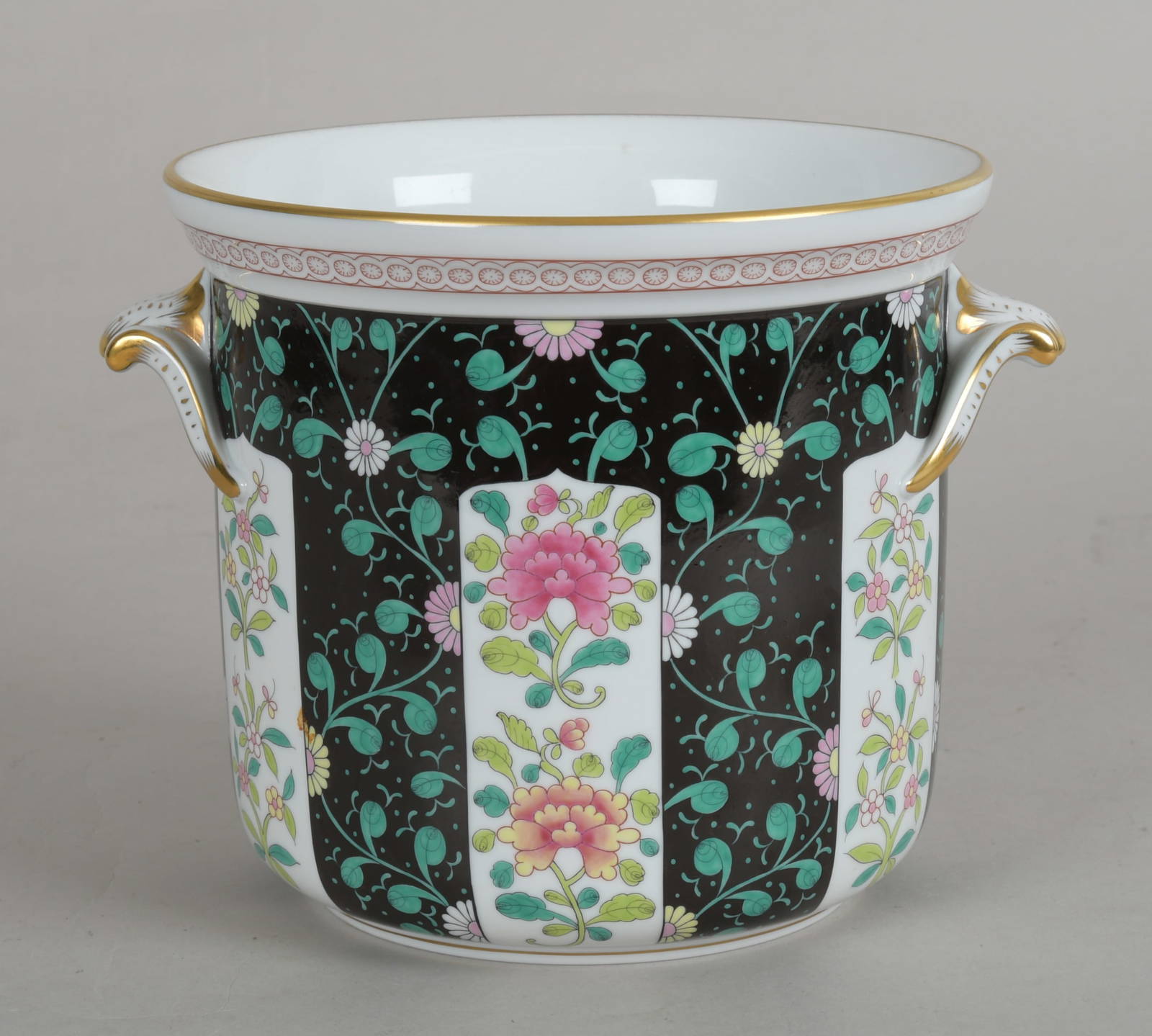 Herend Porcelain 'black Dynasty' Cachepot Auction