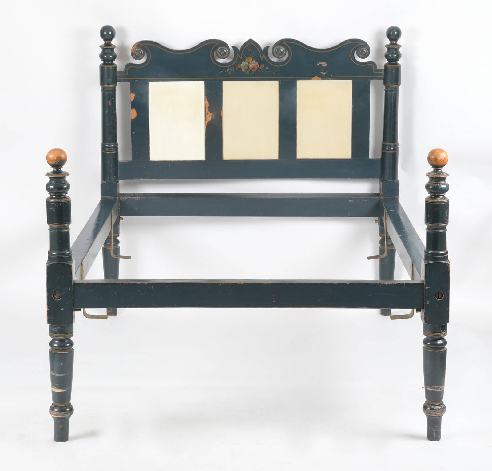 New England Sheraton Paint Decorated Bed, 19th Century Auction