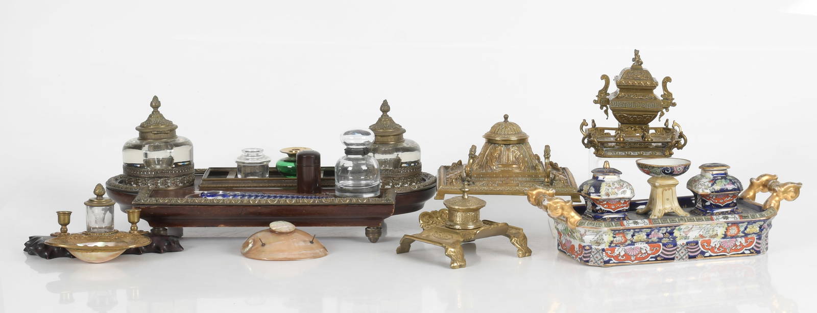 Assembled Group Of Seven Inkwells, 19th-20th Century Auction
