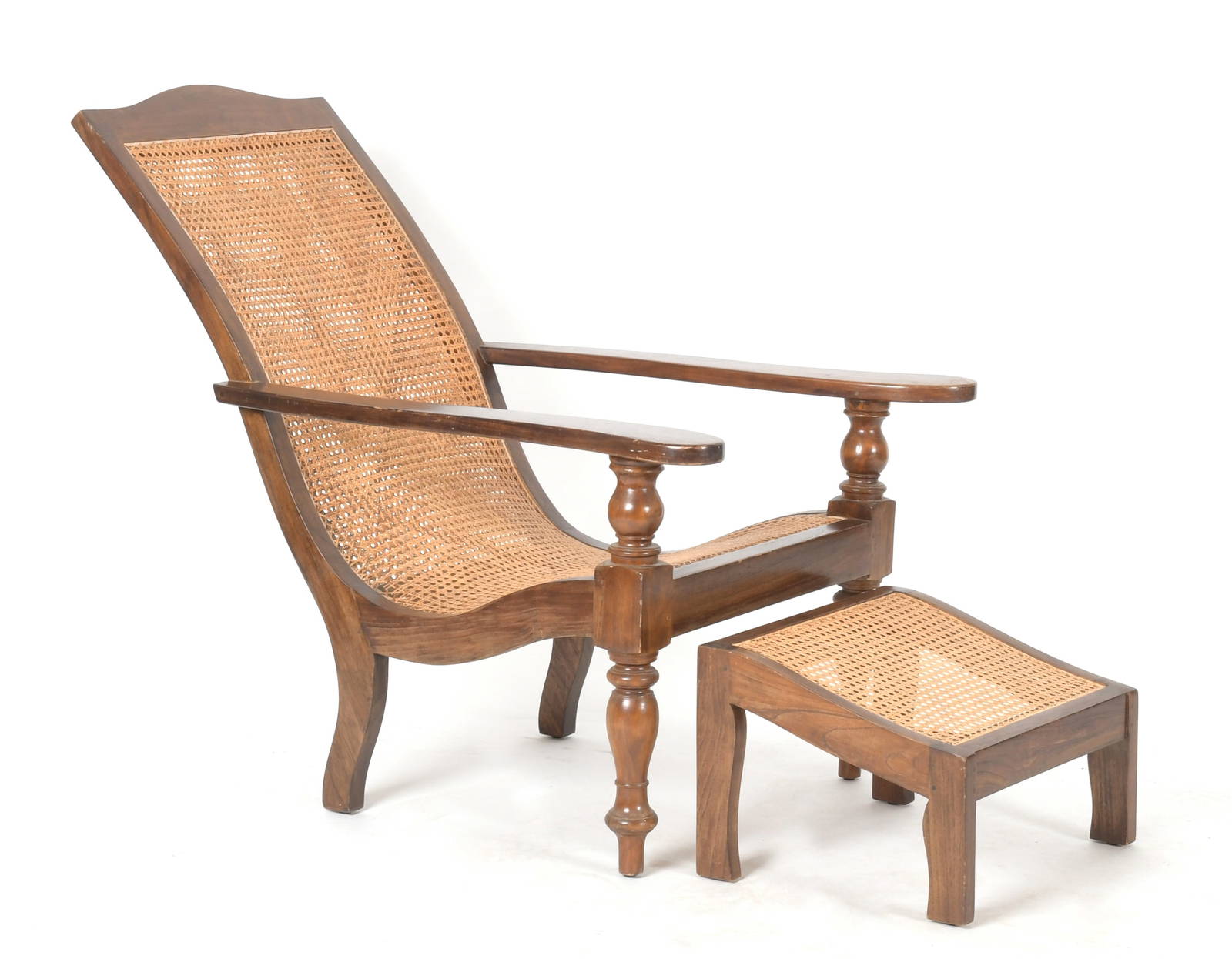 Anglo-colonial Plantation Chair And Foot Stool Auction