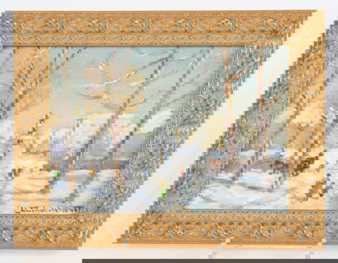 Christopher G. Willett (b. 1959), Oil On Board, Ny Scene