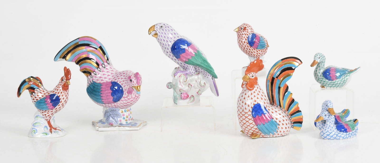 A Group Of Herend Porcelain Bird Figures Auction