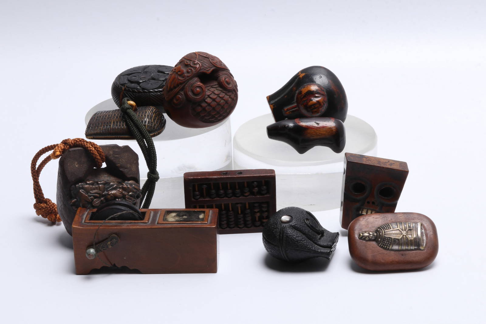 A Group Of Netsuke, Utilitarian Objects Auction