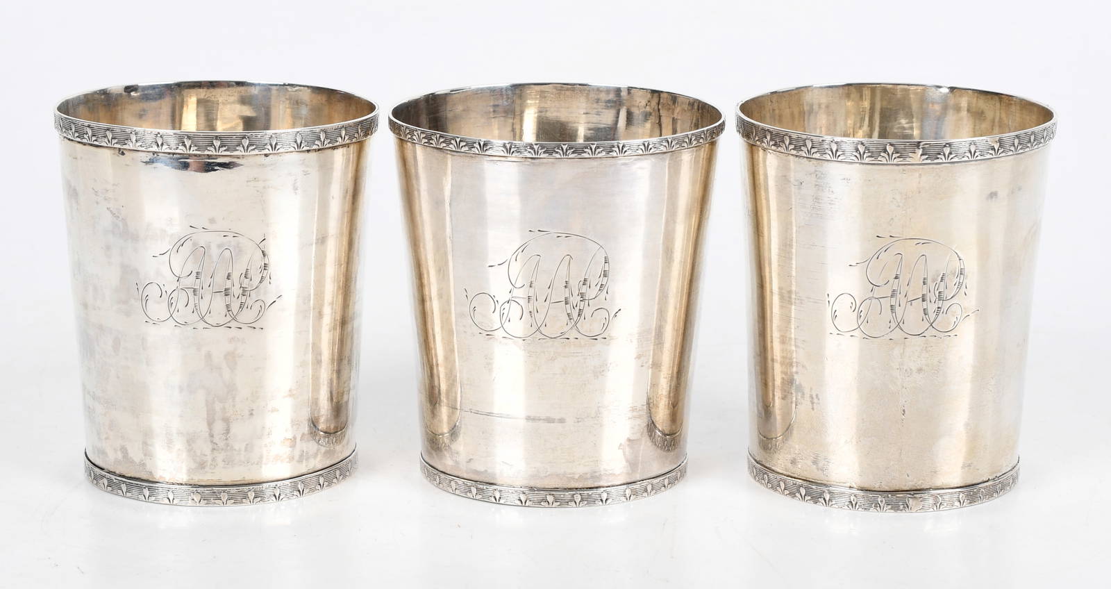 Three Coin Silver Julep Cups, Joseph Shoemaker, Philadelphia Auction