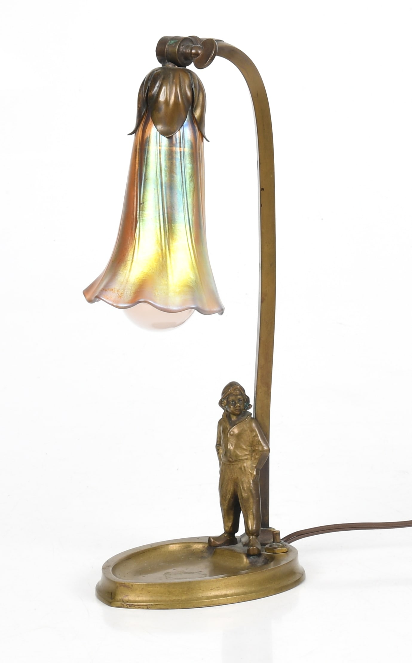 A German Bronze Table Lamp And Ashtray Auction