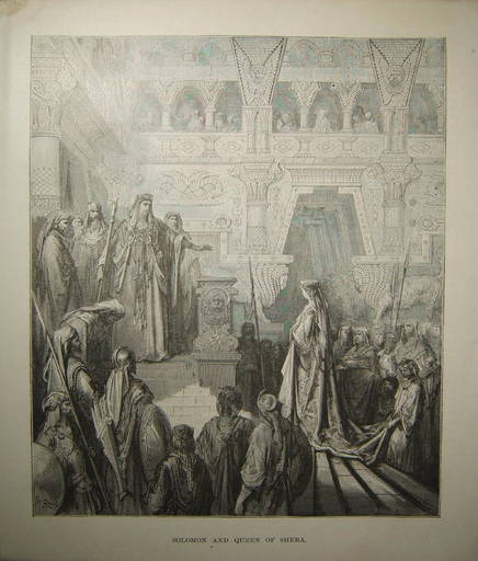 Biblical Print Solomon & Queen Of Sheba; By Gustave