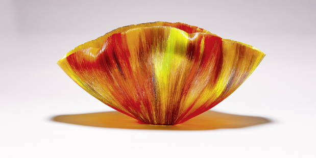 Mary Ann "toots" Zynsky (american B. 1951) An Art Glass Bowl, "spun ...