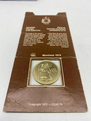 1976 Canadian Olympic $100 14k Gold Coin