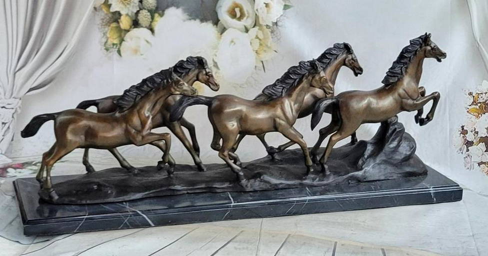 5 Wild Mustang Horses Galloping Feral Horse Bronze - Dec 21, 2021 ...