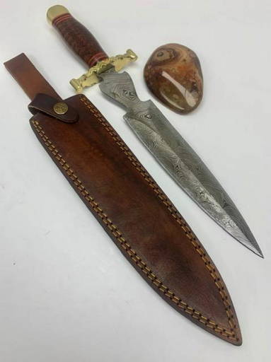 15 1/2" Brass & Wooden Handled Damascus Shive Sword - Feb 01, 2022 ...