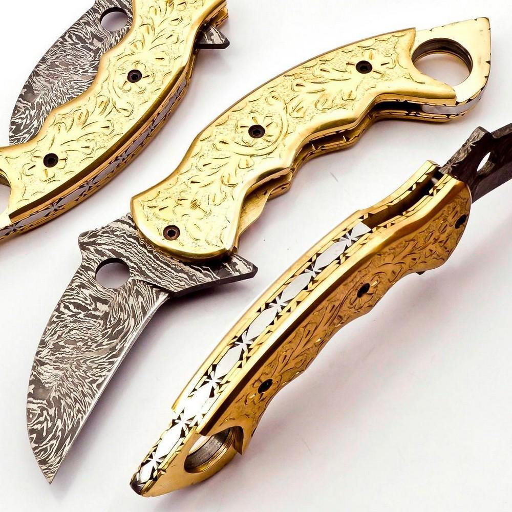 The Golden Talon Damascus Steel Karambit Knife (#4182) on Mar 01, 2022 ...