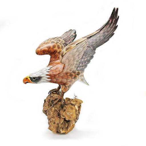 Jonathan Shan Fine Hand Carved & Painted Eagle On Burled Perch (#3453 ...