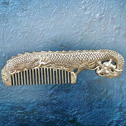Tibetan Silver Chinese Dragon Comb
