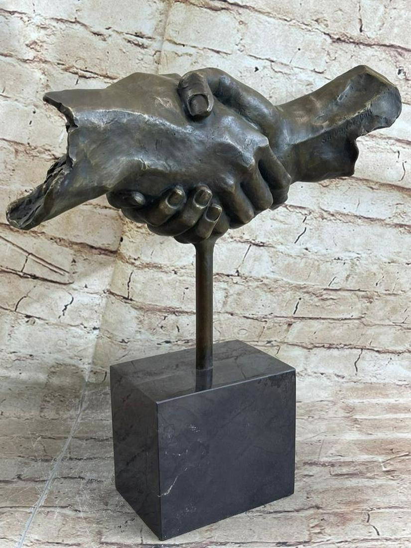 Handshake Friendship Abstract Bronze Statue Auction