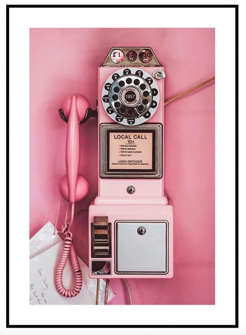 Perfectly Pink Pay Phone Poster Auction